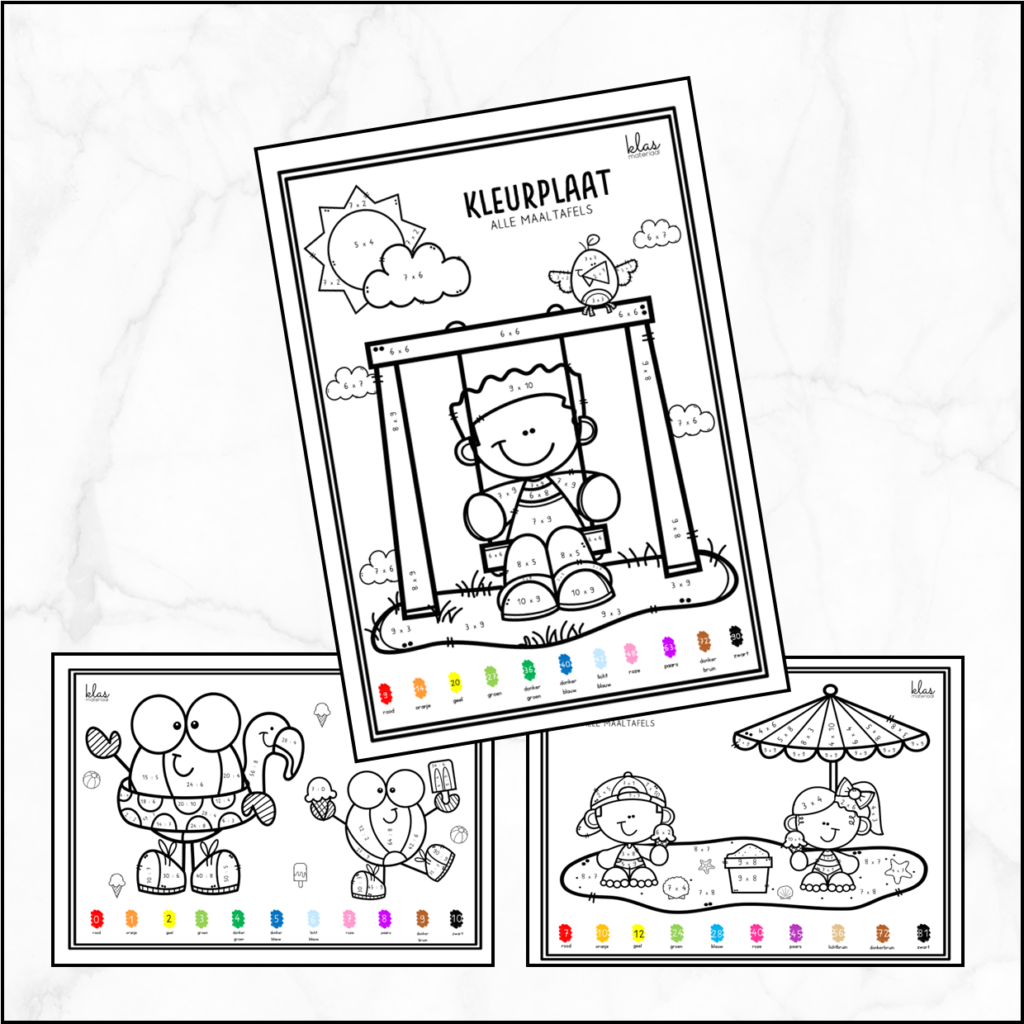 Kleurplaten - maaltafels - deeltafels · Klasmateriaal
