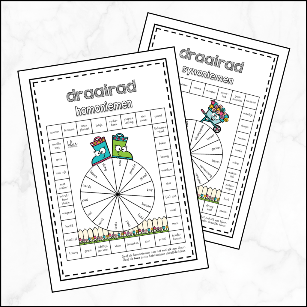 Draairad - homoniemen en synoniemen · Klasmateriaal