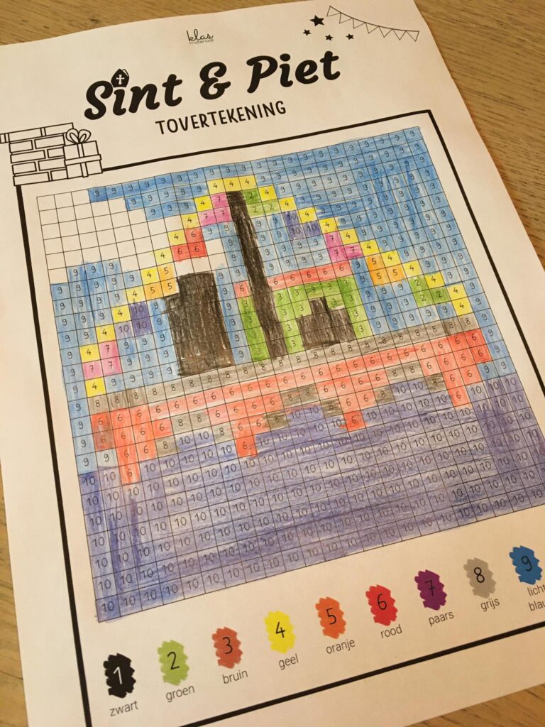 Kleuren op code Sint en Piet · Klasmateriaal