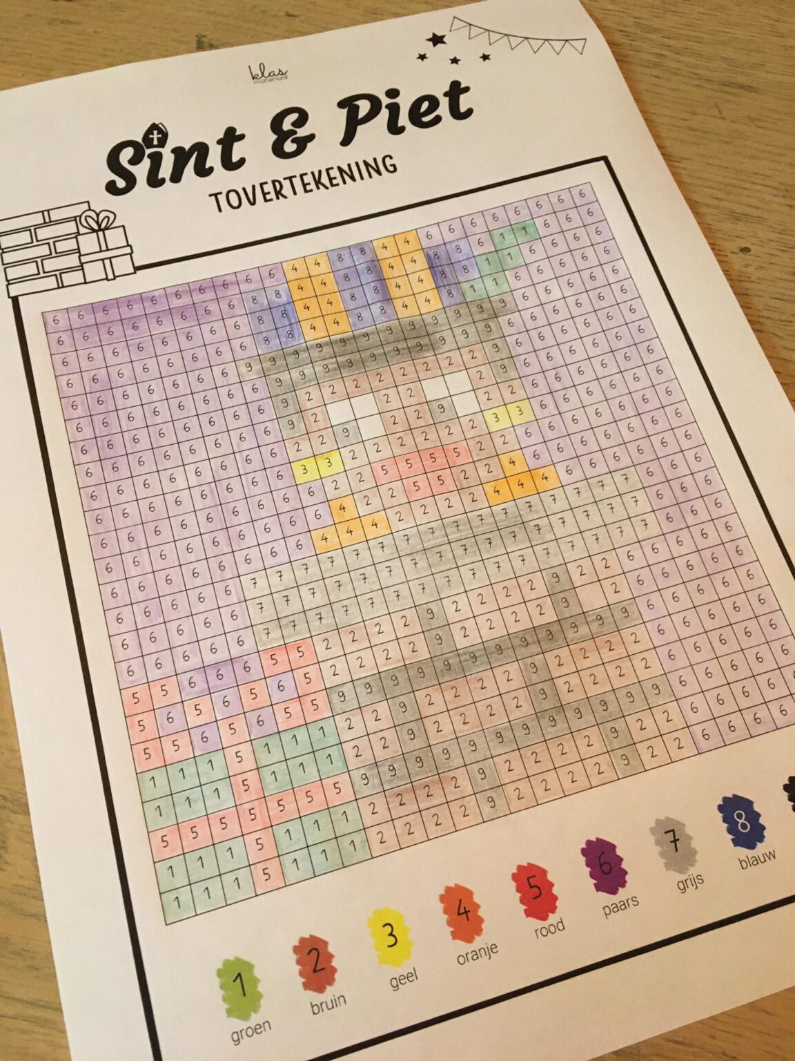 Kleuren op code Sint en Piet · Klasmateriaal
