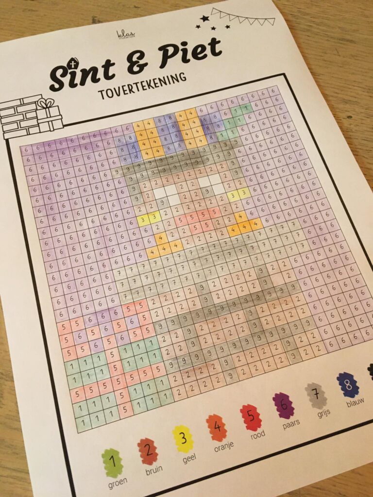Kleuren op code Sint en Piet · Klasmateriaal