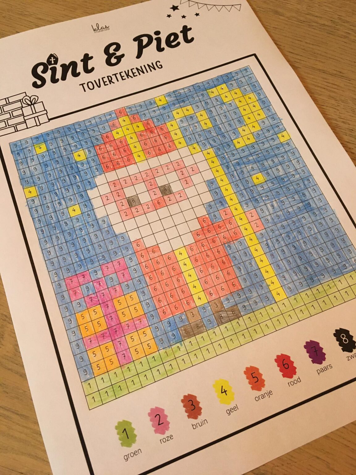 Kleuren op code Sint en Piet · Klasmateriaal