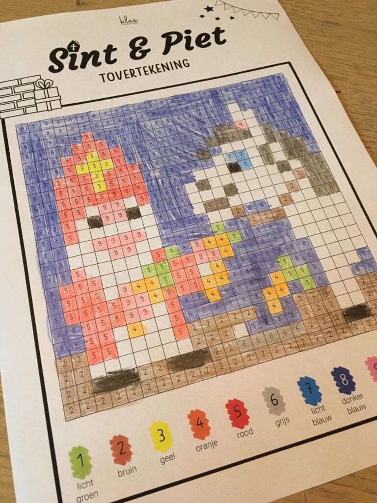 Kleuren op code Sint en Piet · Klasmateriaal