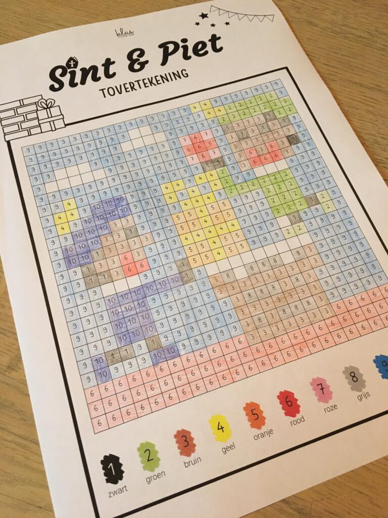 Kleuren op code Sint en Piet · Klasmateriaal