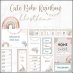 Klasthema Cute Boho Rainbow · Klasmateriaal