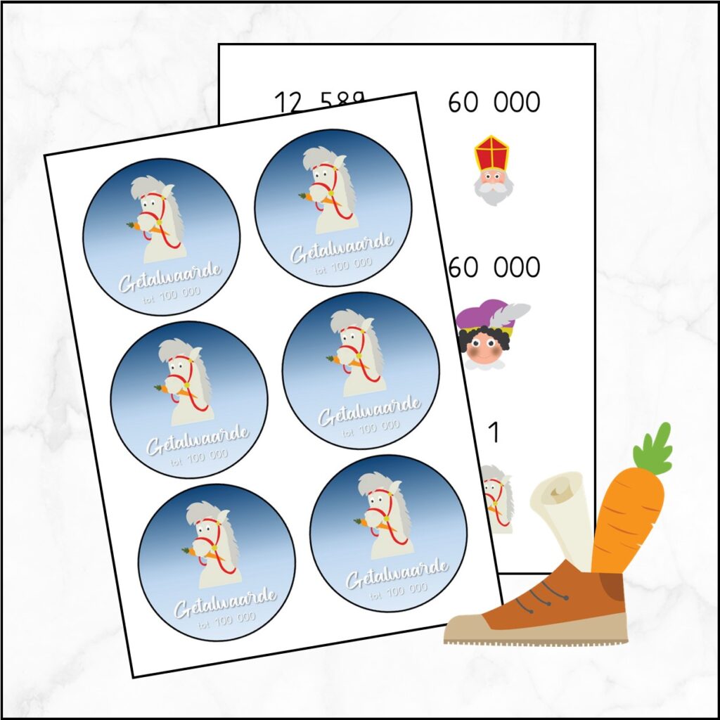 Memory getalwaarde tot 100 000 - Sint · Klasmateriaal