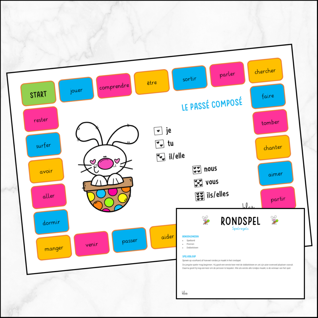Bordspel - le passé composé · Klasmateriaal